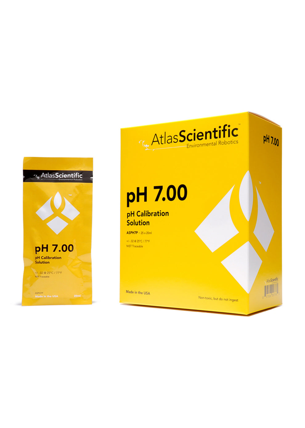 Atlas Scientific pH 7.00 Calibration Solution Pouches (Box of 25 ...
